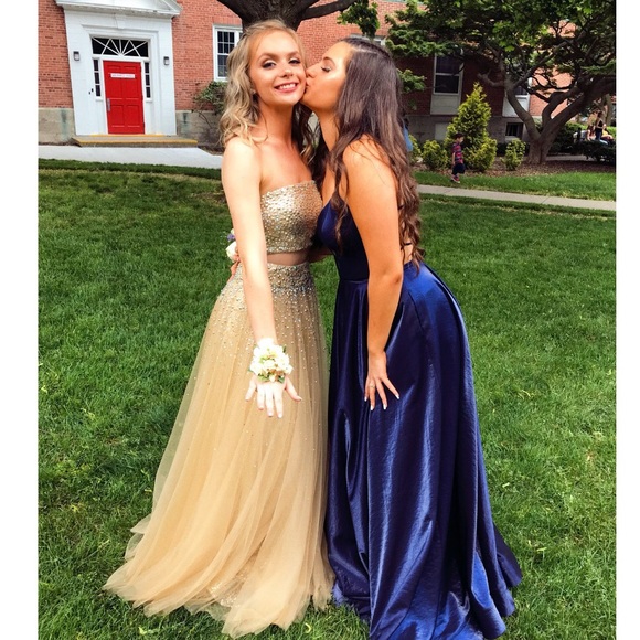 La Femme | Dresses | Two Piece Gold Dress | Poshmark